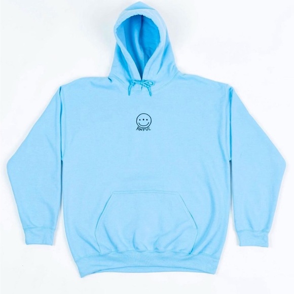 Tops | Awful Cloth Smiley Hoodie | Poshmark